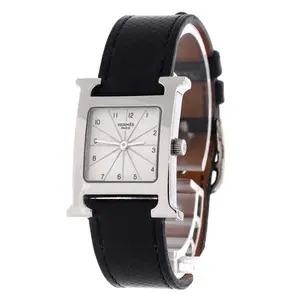 Hermès Heure H Quartz Watch Stainless Steel And Leather 21 - Black