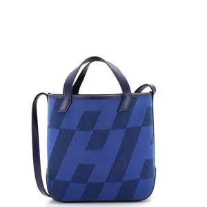 Hermès Cabas H En Biais Tote Canvas With Leather 27