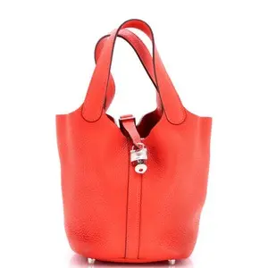 Hermès Picotin Lock Bag Clemence Pm - Red