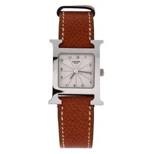 Hermès Heure H Quartz Watch Stainless Steel And Leather 21 - Brown