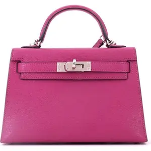 Hermès Kelly Mini Ii Bag Chevre Mysore With Palladium Hardware 20 - Pink