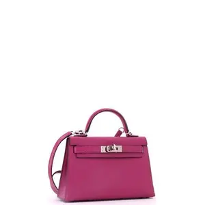 Hermès Kelly Mini Ii Bag Chevre Mysore With Palladium Hardware 20