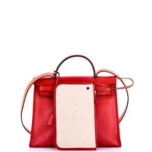 Hermès Herbag Zip Berline Vache Canvas And Leather 31