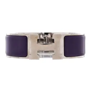 Hermès Clic H Bracelet Enamel Wide - Purple