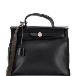 Hermès Herbag Zip Berline Vache Canvas And Leather 31 - Black