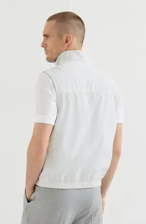 Brunello Cucinelli Bonded Nylon Reversible Vest With Logo