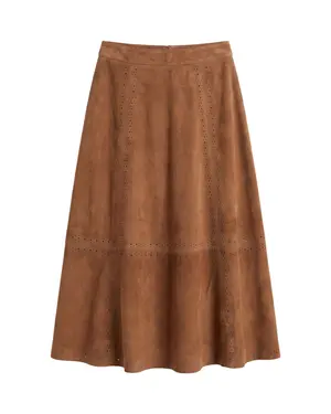 CARTOLINA Presley Genuine Suede Midi Skirt