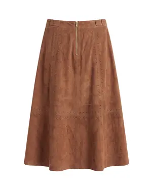 CARTOLINA Presley Genuine Suede Midi Skirt