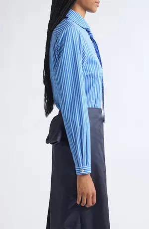 Sandy Liang Gemma Cotton Shirt - Blue Multi
