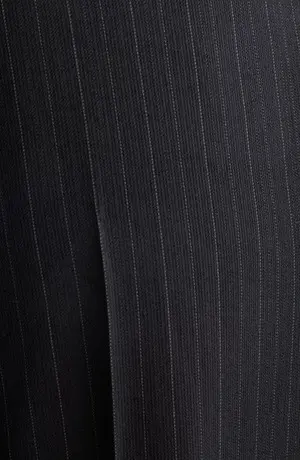 Saint Laurent Pinstripe Wide Leg Pants - Noir/gris