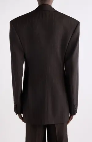 Saint Laurent Pinstriped Single Button Jacket