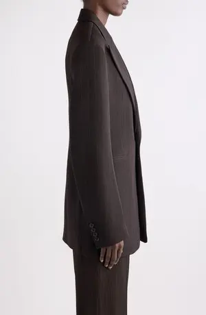Saint Laurent Pinstriped Single Button Jacket
