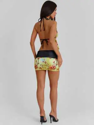 OUTCAST Qahira Micro Mini Skirt Azzurra