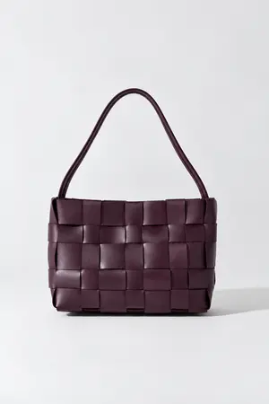 ST. AGNI Woven Mini Tote Plum