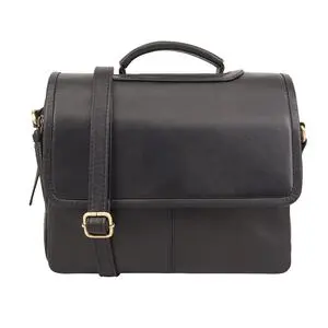 LLOYD BAKER Navsari Leather Messenger Bag - Black