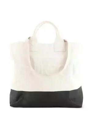 Gucci Logo Embossed Open Canvas Tote Bag