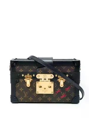 LOUIS VUITTON 2016 Monogram Petite Malle Crossbody Bag - Black