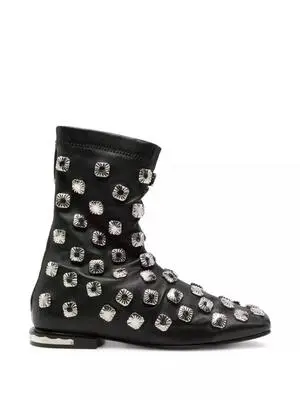 Toga Stud-embellished Leather Boots