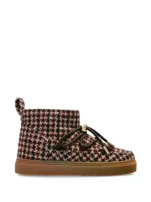 Inuikii Plaid Low Ankle Boots - Brown