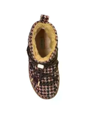 Inuikii Plaid Low Ankle Boots - Brown