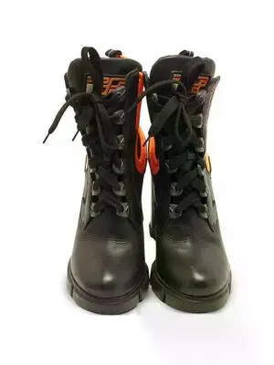Prada Lace-up Ankle Boots - Black