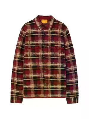 Guest In Residence Check-pattern Cashmere Shirt - Red