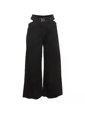 Dolce & Gabbana Cut-out Wide-leg Trousers - Black