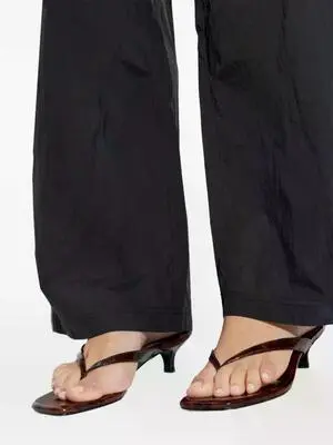BLACK SUEDE STUDIO Kendal Crocodile-effect Leather Sandals - Brown