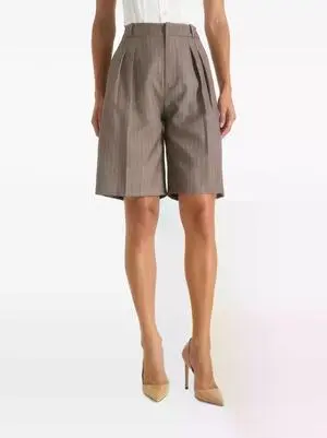 Manière De Voir Pinstripe Pleated Shorts
