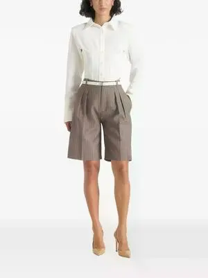 Manière De Voir Pinstripe Pleated Shorts