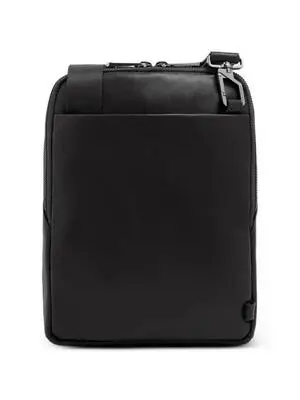 PIQUADRO Logo-plaque Leather Ipad® Mini Messenger Bag - Black