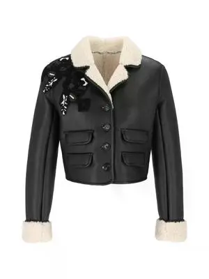 Ermanno Scervino Embroidered Faux-shearling Jacket