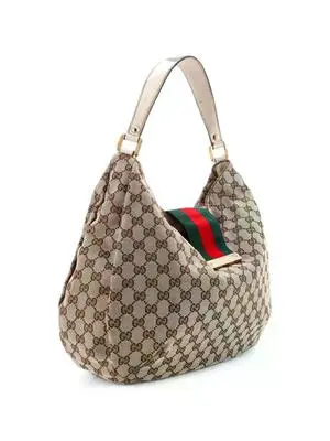 Gucci New Ladies Web Gg Canvas Large Hobo Bag
