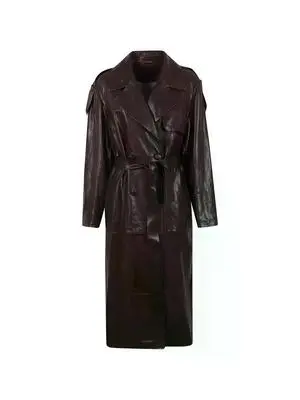 DESA 1972 Belted Double-breasted Coat - Brown