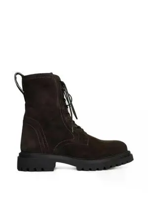 BIBI LOU Kael Suede Combat Boots - Brown