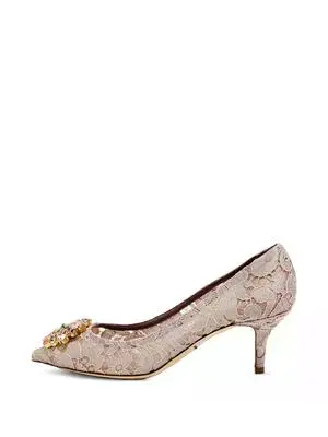 Dolce & Gabbana Bellucci Lace Heeled Pumps - Pink