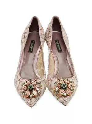 Dolce & Gabbana Bellucci Lace Heeled Pumps - Pink