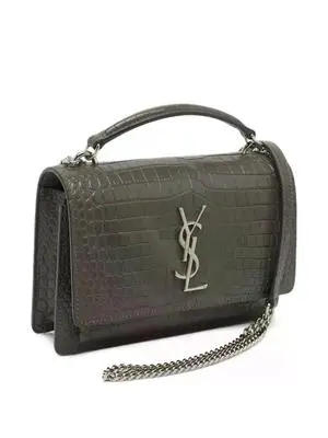 Saint Laurent 2019 Small Sunset Crocodile-embossed Cross Body Bag