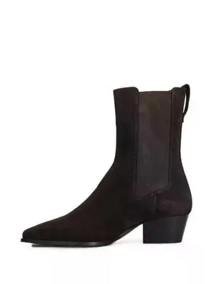 BIBI LOU Suede Square-toe Ankle Boots