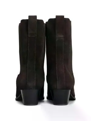 BIBI LOU Suede Square-toe Ankle Boots - Brown