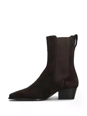 BIBI LOU Suede Square-toe Ankle Boots - Brown