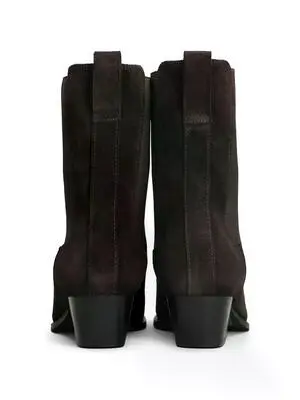 BIBI LOU Suede Square-toe Ankle Boots - Brown