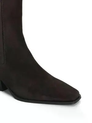BIBI LOU Suede Square-toe Ankle Boots - Brown