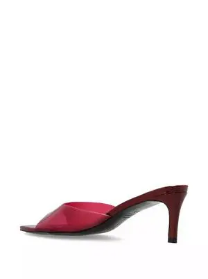 BLACK SUEDE STUDIO Belle 60 Transparent Strap Mules - Red