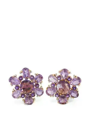 LB EXCLUSIVE Amethyst And Diamond Flower Earrings