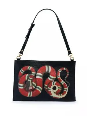 Gucci 2016-2026 Calfskin Kingsnake Shoulder Bag - Black