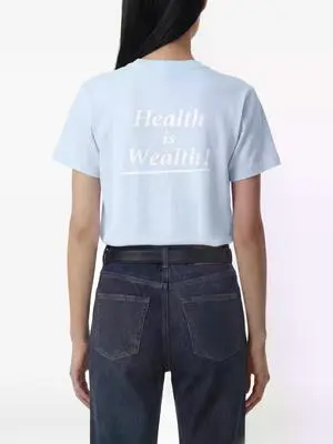 Sporty & Rich Health Is Wealth Logo-print T-shirt - Blue