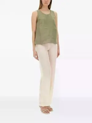 120% Lino Linen Blouse - Green