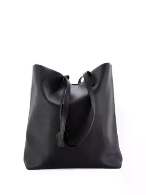 Saint Laurent Shopper Tote Leather Tall Shoulder Bag - Black