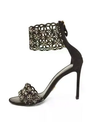 LOUIS VUITTON Crystal-embellished Laser-cut Sandals - Black